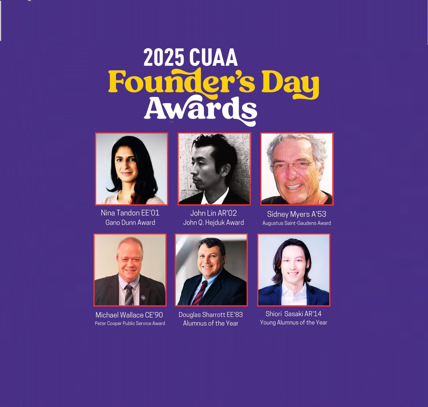 2025 Founder’s Day Award Winners – Cooper Union Alumni Association